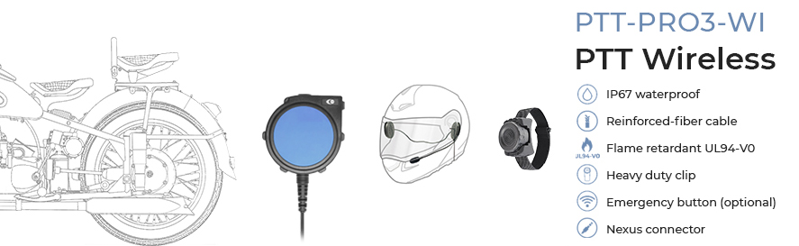 Kits moto con PTT Wireless - Komunica Power Accessories